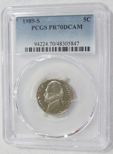 1989 S Proof Jefferson Nickel - PCGS PR 70 DCAM Deep Cameo (5847) Guide ...