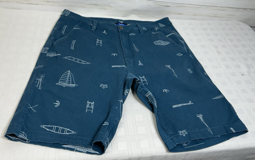 Kavu Shorts Mens 38 Blue Hiking Outdoor Shite SailBoat Boat Print ...