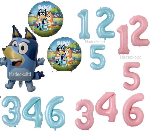 Large Bingo Bluey Foil Helium Number Balloons 1/2/3/4/5/6 Party ...