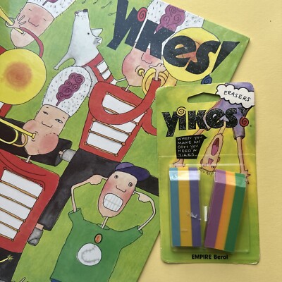 Vintage Yikes Pencil Multicolor Erasers & Band Music Empire Berol ...