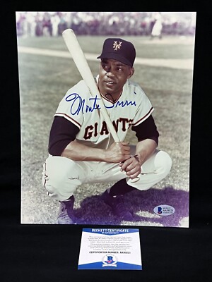 MONTE IRVIN NEW YORK GIANTS SIGNED AUTOGRAPH COLOR 8X10 PHOTO BAS ...