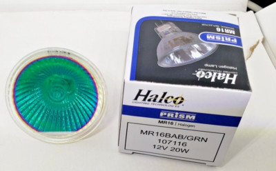 2/PACK Halco Prism BAB Green 20 Watt 12V MR16 107116 MR16BAB/GRN Bulb ...