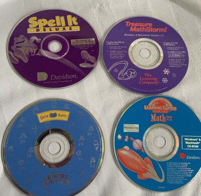 Lot 4 Educational PC Cd Rom Learning Company Arthur Spelling Davidson ...
