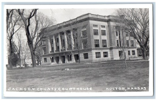 Holton Kansas KS Postcard RPPC Photo Jackson County Court House ...