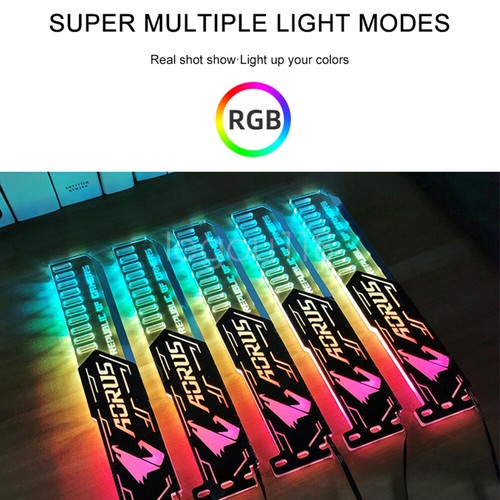 1x Graphics Card Bracket Companion Bracket Cool RGB LED Light Strip ...