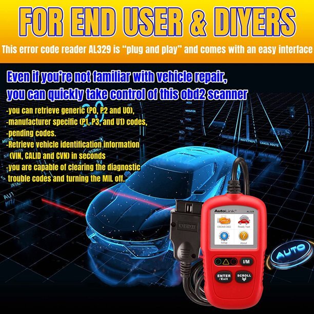 Autel Autolink AL329 (Upgraded AL319) OBD II Code Reader Scanner ...