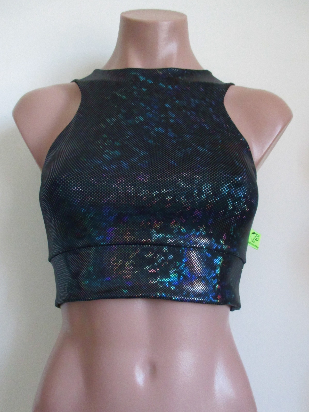 Schminke 🤩 hologram crop top dance wear sports bra festival UV club ...