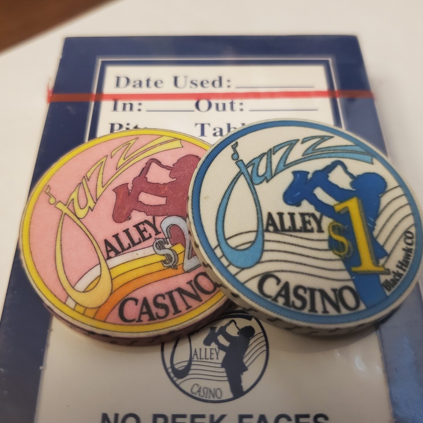 Jazz Alley Colorado Casino Chip Chips Rare $1 & $2.50 & New Card Deck ...