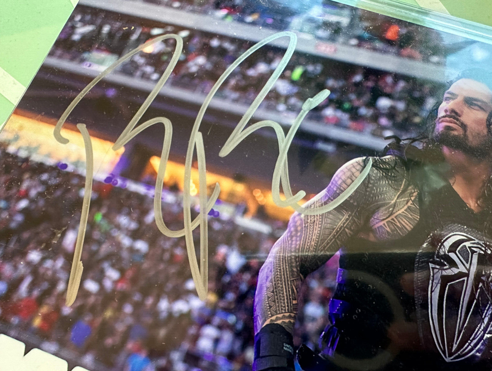 WRESTLEMANIA 32 OF 41 ROMAN REIGNS AUTOGRAPH SIGNED PHOTO BLANK SERIAL ...