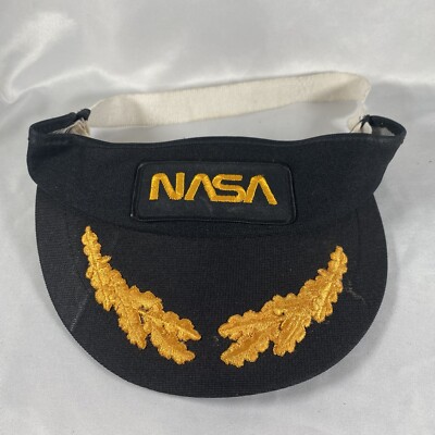 Vintage NASA Visor Hat Men's Gold Leaf Space Trucker Cap Black Patch | eBay