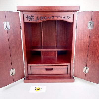 Mini Butsudan Buddhist Altar Natural Wood Dark Brown w/ LED Light Japan ...