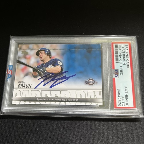 RYAN BRAUN SIGNED AUTOGRAPH CARD PSA/DNA COA 2012 Topps Career Day ...