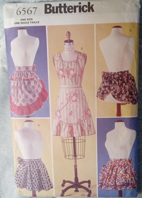 Butterick 6567 Vintage Style Aprons Sewing Pattern 4 Designs for sale ...