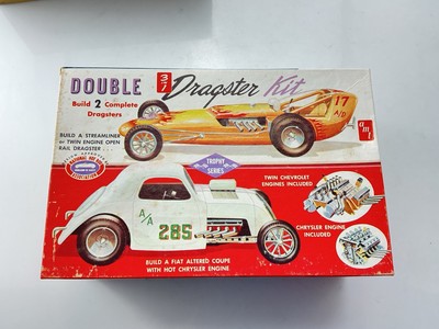 VINTAGE ORIGINAL 1950'S AMT Double Dragster 3 in 1 Model Plastic Car ...