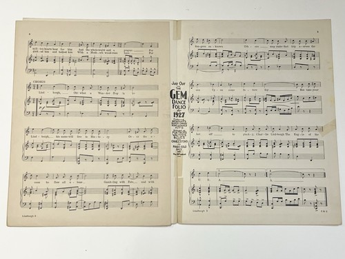Charles Lindbergh Sheet Music Duo Set, Lucky Lindy and The Eagle Of The ...