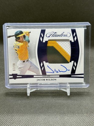 JACOB WILSON SAPPHIRE PROSPECT PATCH AUTO 2024 Panini Flawless #PPA-JW ...