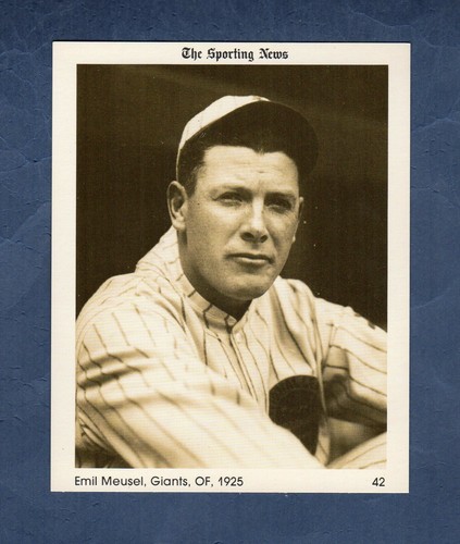 #42 EMIL IRISH MEUSEL, 1925 Giants ~ THE SPORTING NEWS 1981 Conlon 4X5 ...