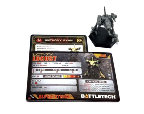 Battletech Locust Mech + Pilot Cards Alpha Strike Box Set Inner Sphere ...