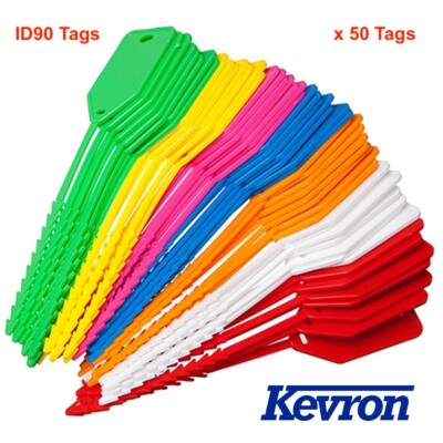 KEVRON ID90 Write On Plastic Key Tags - Bag 50 MIXED Colours | eBay ...