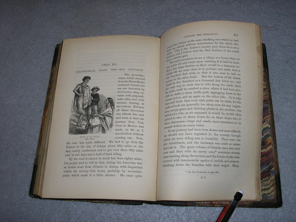 Antique Mexico History Book Anahuac Aztecs Decorative Leather Binding ...