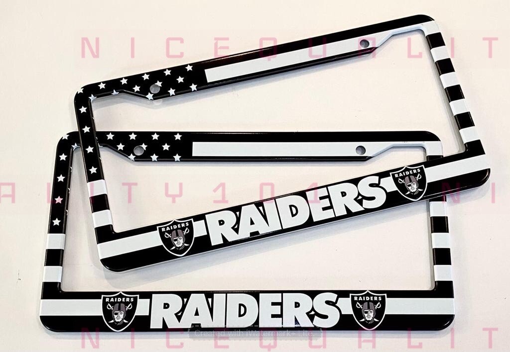 X2 Raiders Las Vegas Stainless Steel License Plate Frame Holder Rust ...