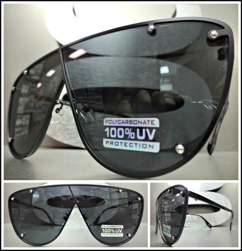 Classy Elegant CONTEMPORARY MODERN SHIELD Style SUNGLASSES Black Frame ...