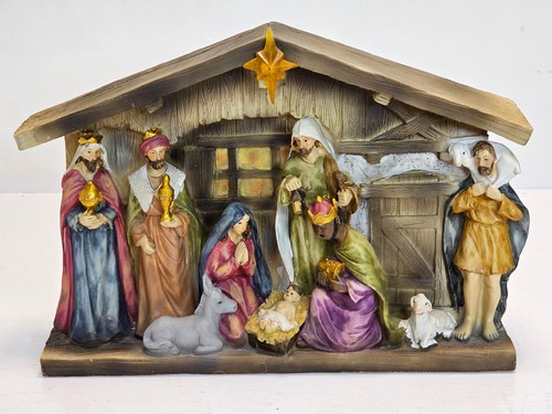 Tii Collections 3D Resin Nativity With Color Changing LED Lighted Star ...