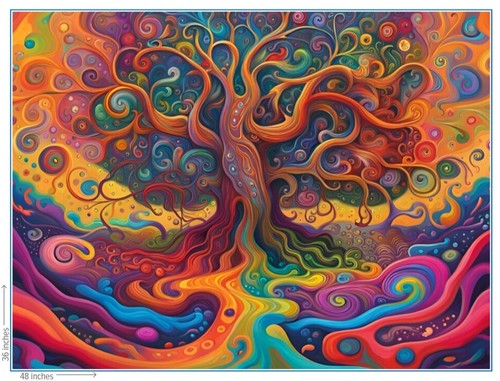 Psychedelic Tree of Life 5 Artwork Poster 48x36 - 1/1 Original Printed ...