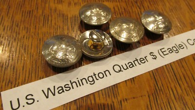 GENUINE COIN BUTTONS / CONCHOS / SNAPS REAL COINS LEATHER Belts Hat ...