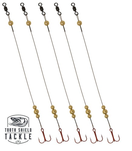 Ice Fishing Stainless Steel Tip Up Leader Predator Rig #8 VMC Hook 5 ...