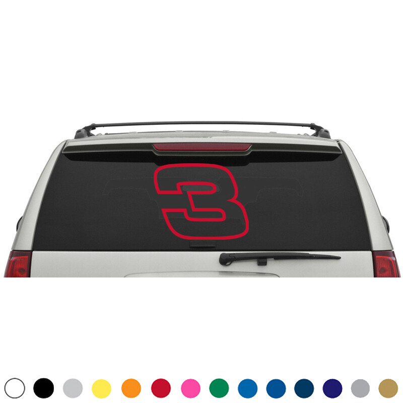 Dale Earnhardt Number 3 Decal Sr #3 Vinyl Sticker Car Racing Nascar ...
