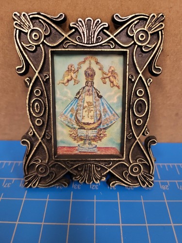 Vintage Mini Ornate Framed Catholic Icon Our Lady of Charity Caridad ...