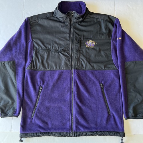 LSU Tigers Columbia Full Zip Fleece Jacket Men's Large Purple Black Zip ...