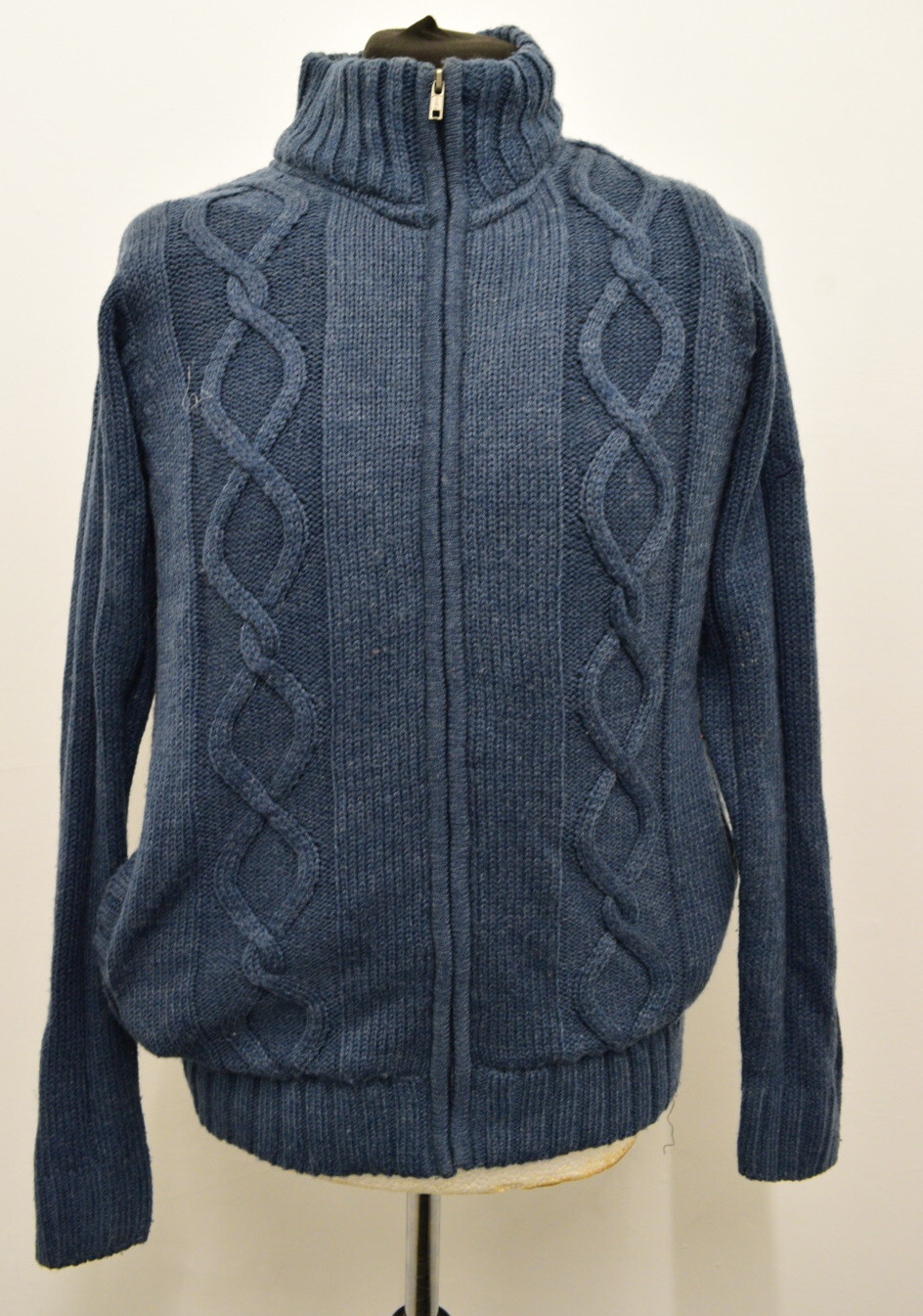 JU1572 P.G. FIELD MEN'S KNIT FULL ZIP JUMPER FLEECE LINING SIZE M | eBay UK