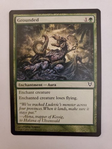 MTG Magic The Gathering Card Grounded Enchantment Aura Green Avacyn ...