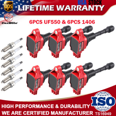 6 Ignition Coils & Spark Plug For Nissan Maxima Murano Pathfinder ...