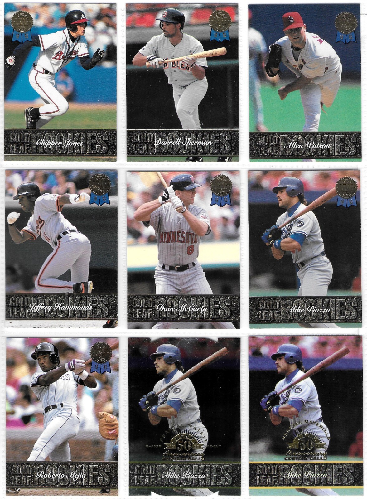 1993 Leaf - Gold Leaf Rookies Set + Update Rookies Set + 2 Bonus Cards ...