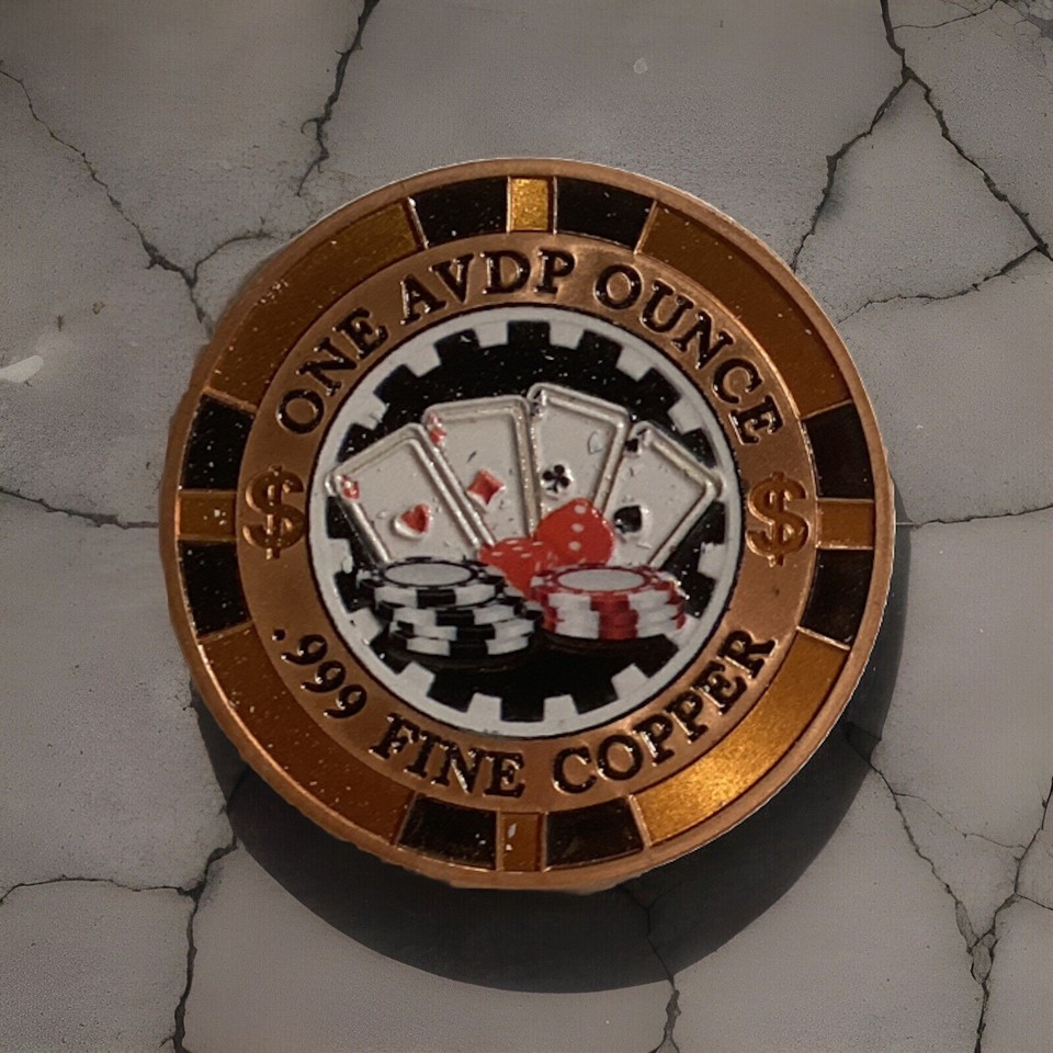 1 oz Welcome To Las Vegas - Double Colorized - .999 Fine Copper Rounds ...