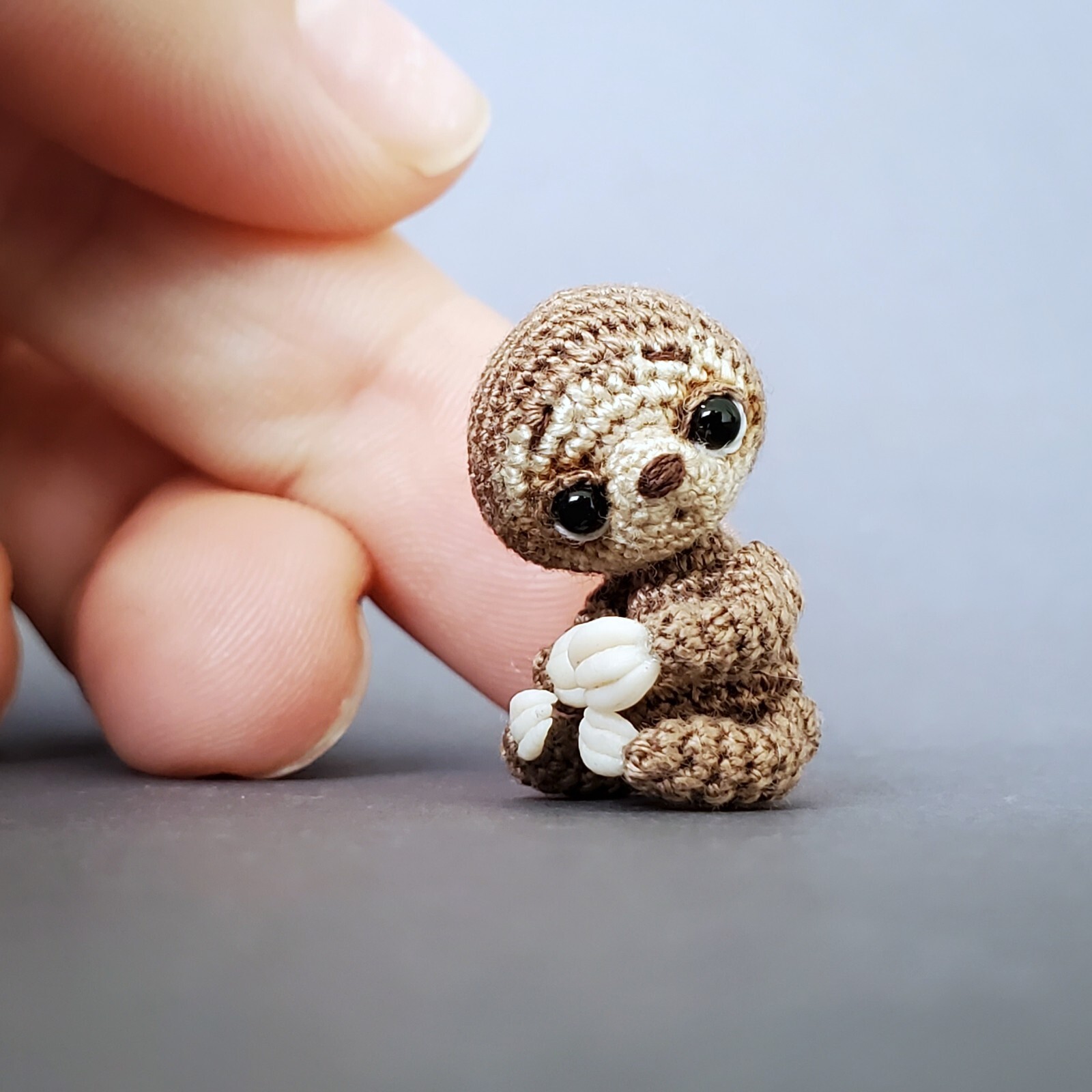 Custom extremely micro Sloth. Dollhouse miniature decor. Doll pet ...