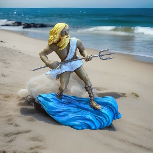 Poseidon 3.5" High Figurine Greek God Ology World | eBay