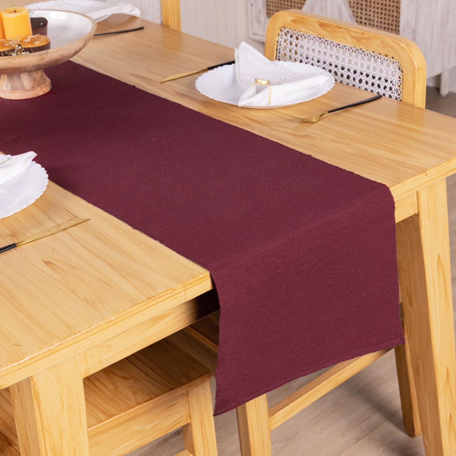Tibetan Red Table Runner 13x72 Inches - Modern Woven Decorative Dining ...