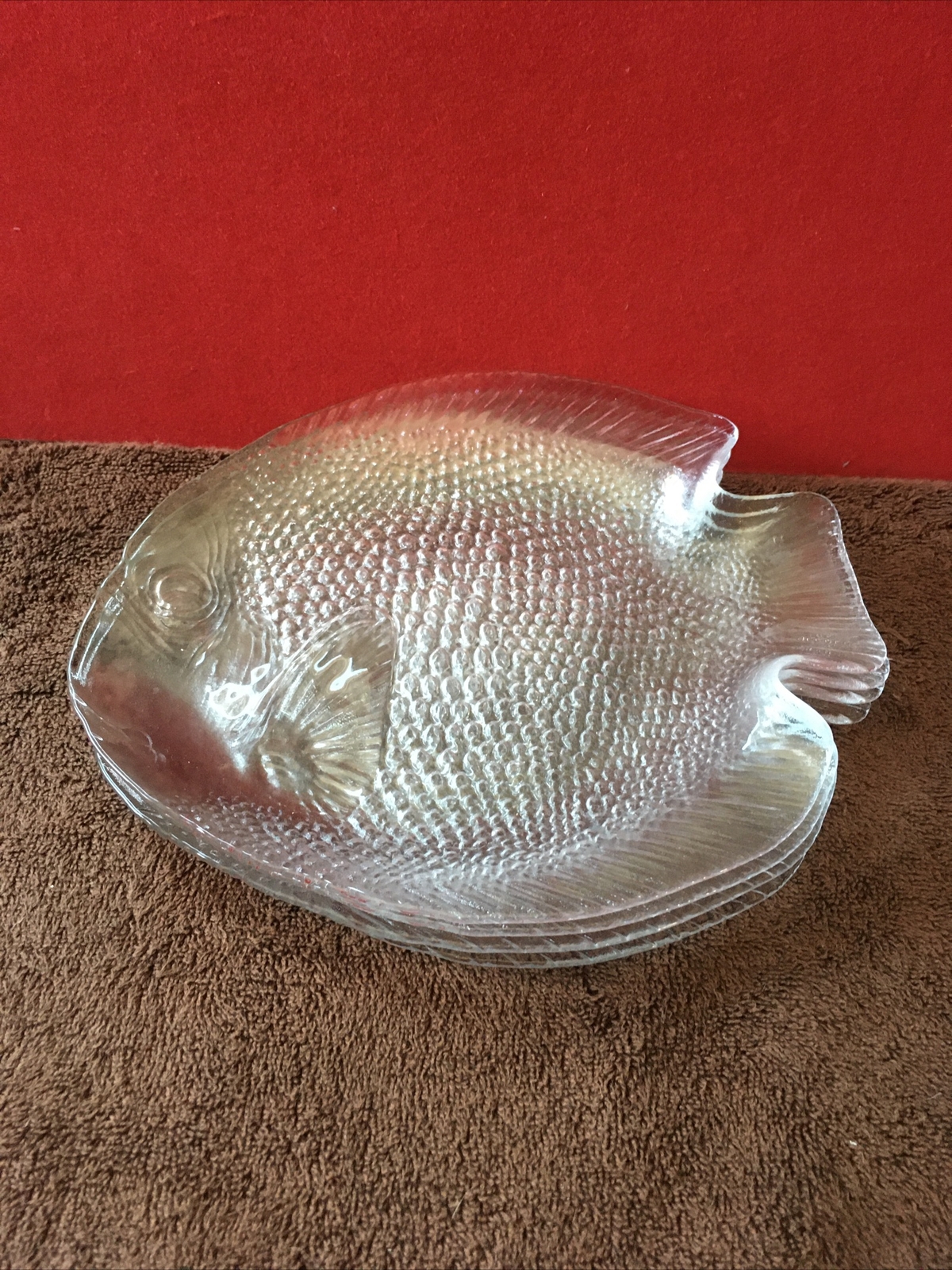 Arcoroc Poisson Clear Glass Fish Plates 10" (set of 4) 1970's VTG | eBay