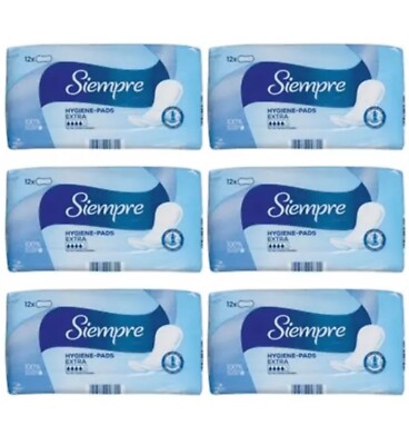 Siempre Hygiene Extra Pads 72 Individual Pads Enhanced Comfort ...