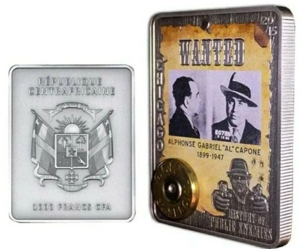 2015 1000 Francs History of Public Enemies AL CAPONE Antiqued 1 Oz ...
