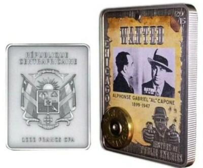 2015 1000 Francs History of Public Enemies AL CAPONE Antiqued 1 Oz ...