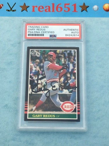 1985 Donruss #306 GARY REDUS Autograph | PSA-DNA Authentic | Reds ...