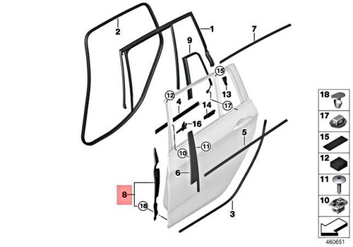 Genuine BMW F45 F46 214d 216d 216i Sealing B-Column Bottom Right ...