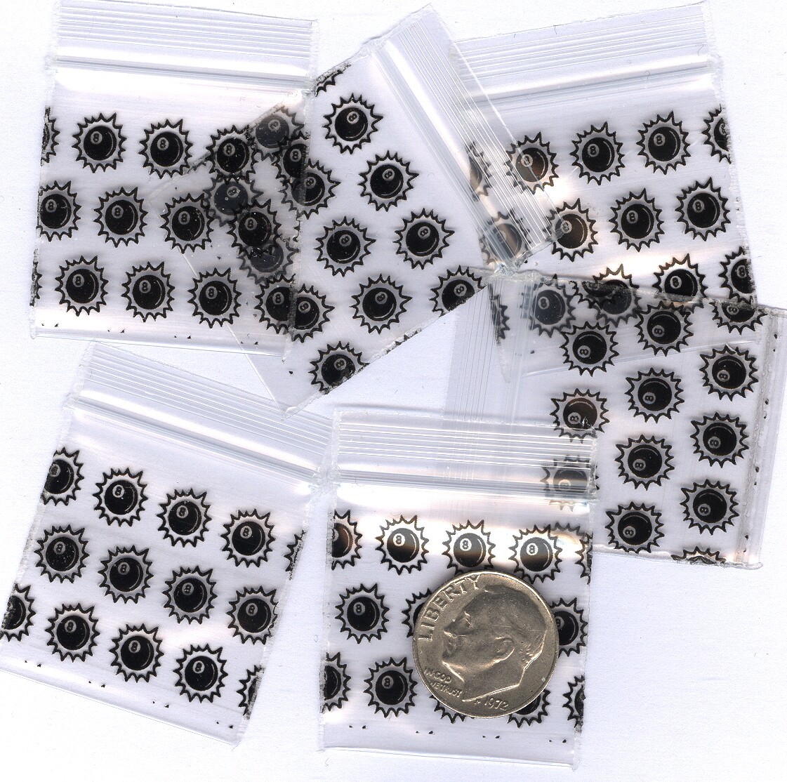 100 Apple Baggies 1.25 x 1.25" Magic Eight Ball 125125 mini zip bags | eBay
