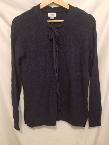 Old Navy Lace Up Popover Knit Sweater Women XS Blue Long Sleeve | eBay