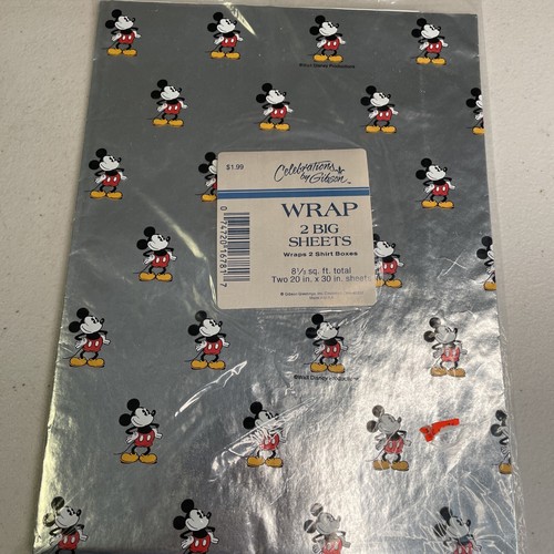 DISNEY MICKEY MOUSE GIFT WRAP PAK WRAPPING PAPER CELEBRATIONS BY GIBSON ...
